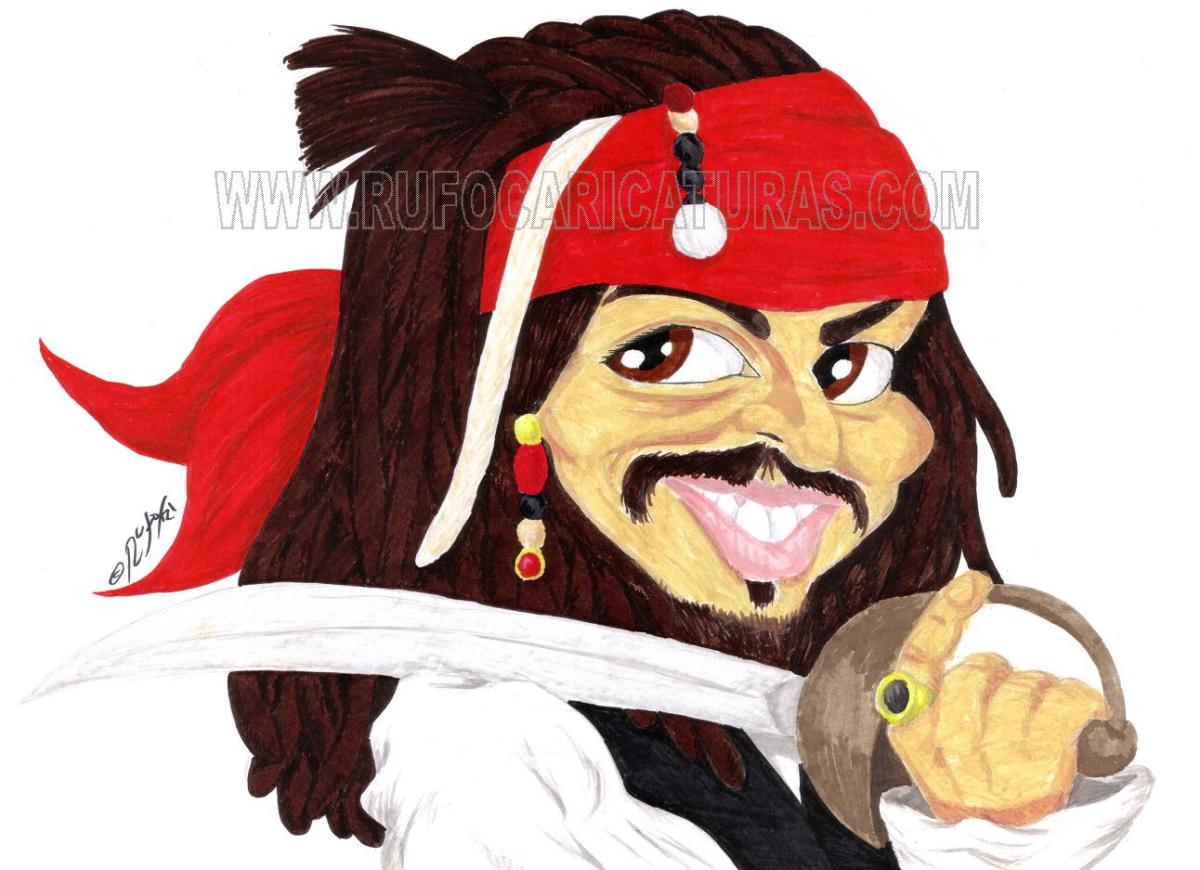 caricatura de PIRATAS DEL CARIBE | © RUFO | caricaturas personalizadas ...