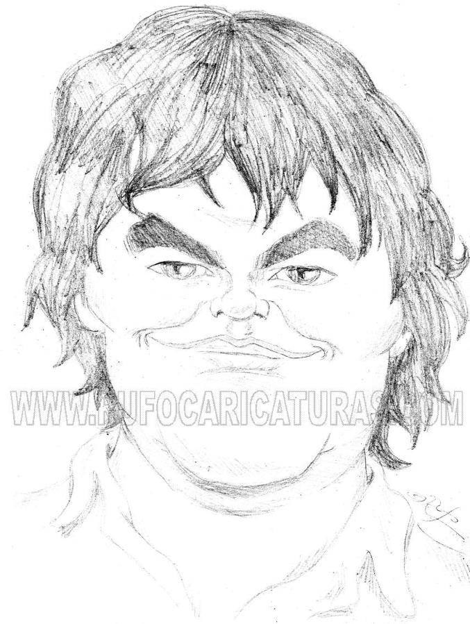 caricatura de JACK BLACK | © RUFO | caricaturas personalizadas para ...